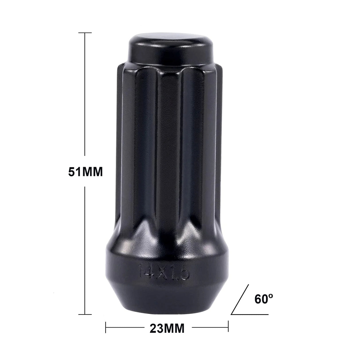 M14x1.5 Spline Drive Wheel Nuts 51mm - Black – The Mod Shop